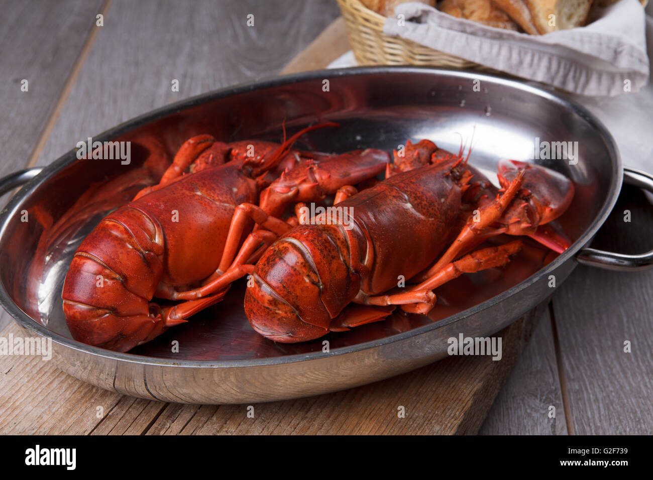 Freshly cooked lobsters served whole for dinner Stock Photo - Alamy