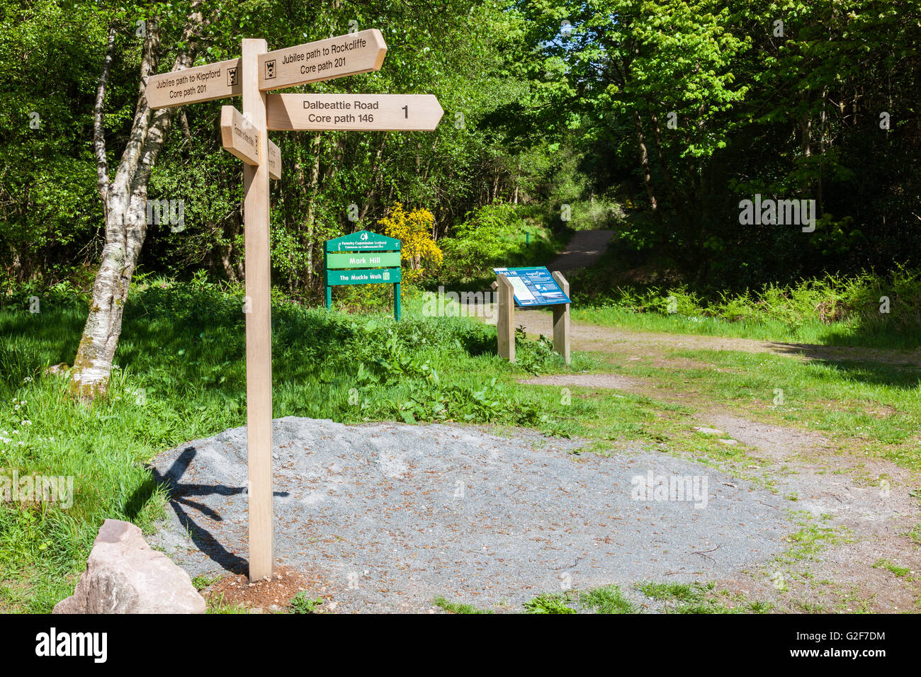 Footpath junction on the Jubilee Path between Kippford and Rockcliffe ...
