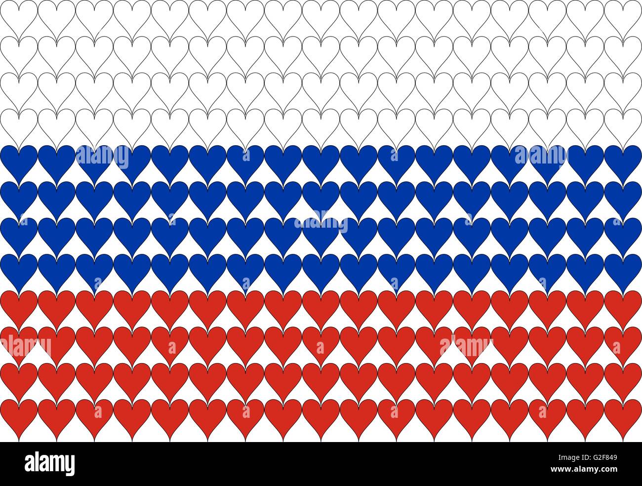 The Russian flag in hearts, vector Stock Vector Image & Art - Alamy
