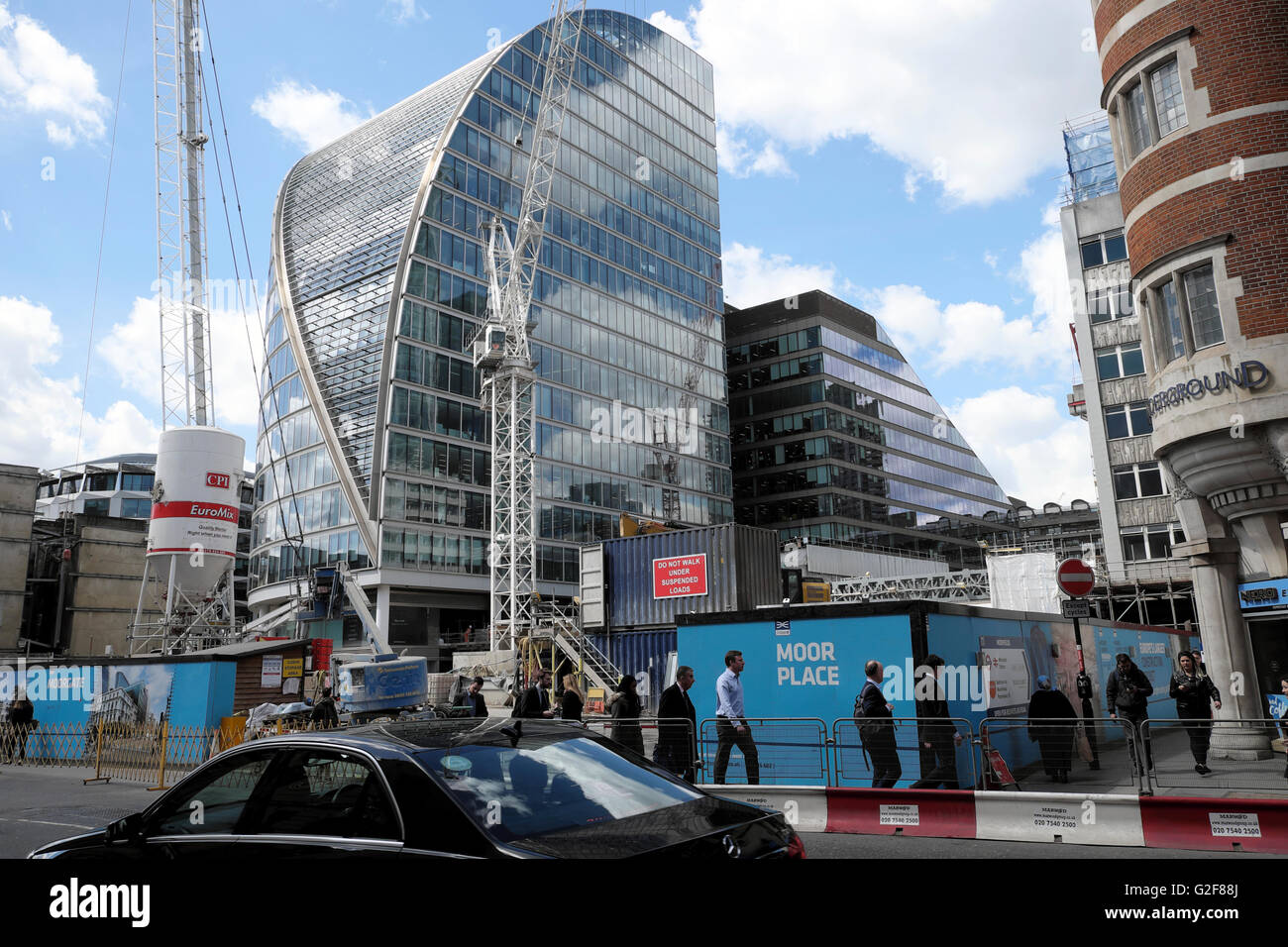 Crossrail Moor Place construction site, Moorgate in London UK KATHY ...