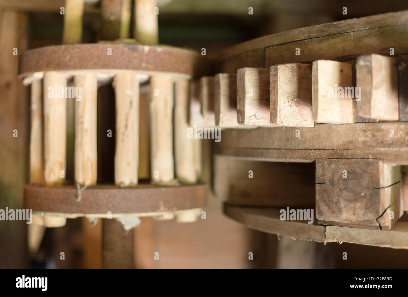 Internal working mechanism of the windmill Stock Photo - Alamy