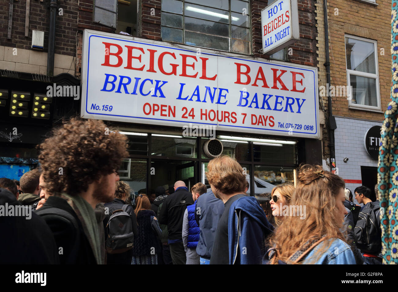 The Beigel Bakery, on trendy Brick Lane, at the Sunday market, east ...