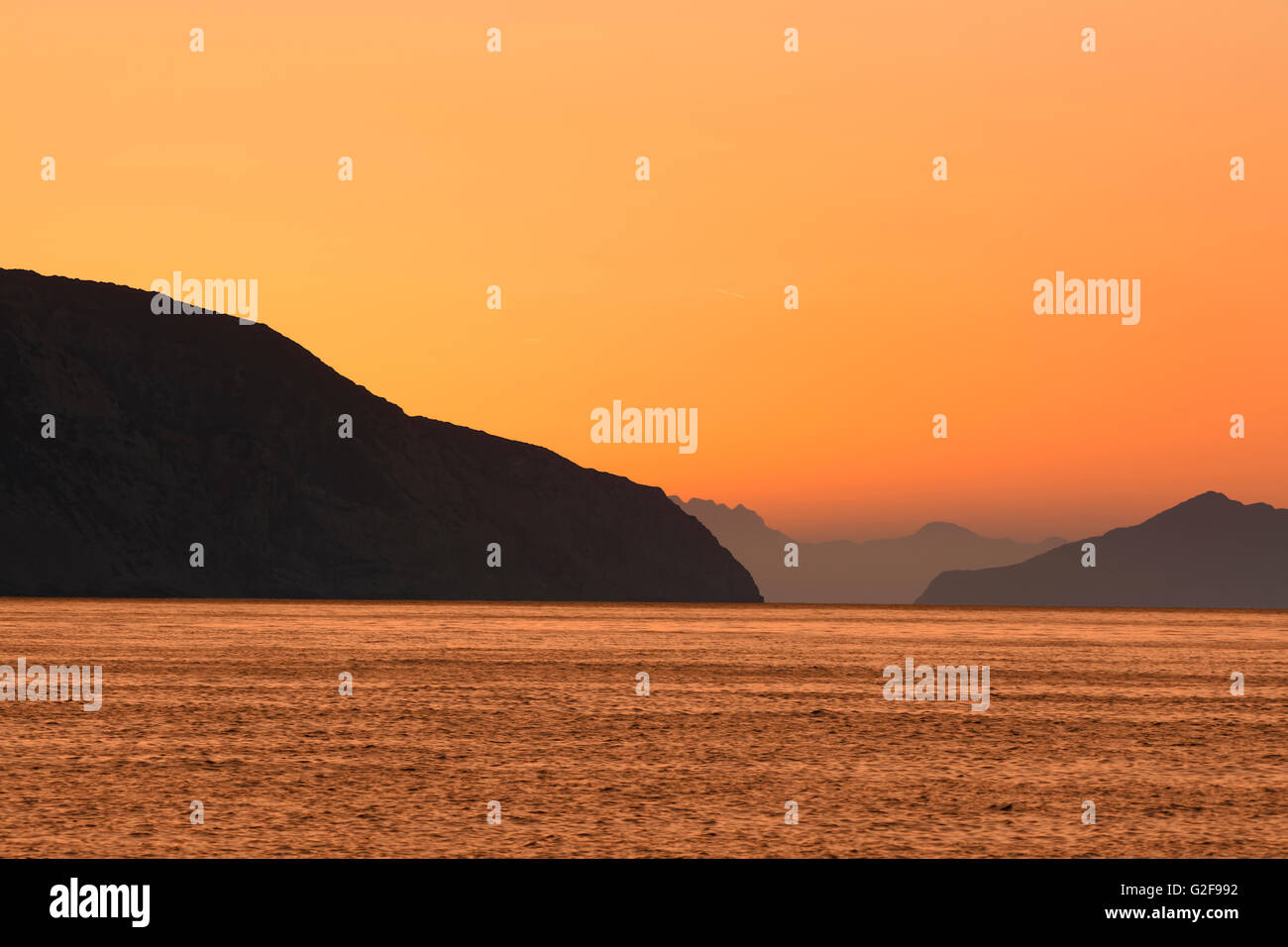 Beautiful sun rising over the Channel Islands in California during a ...