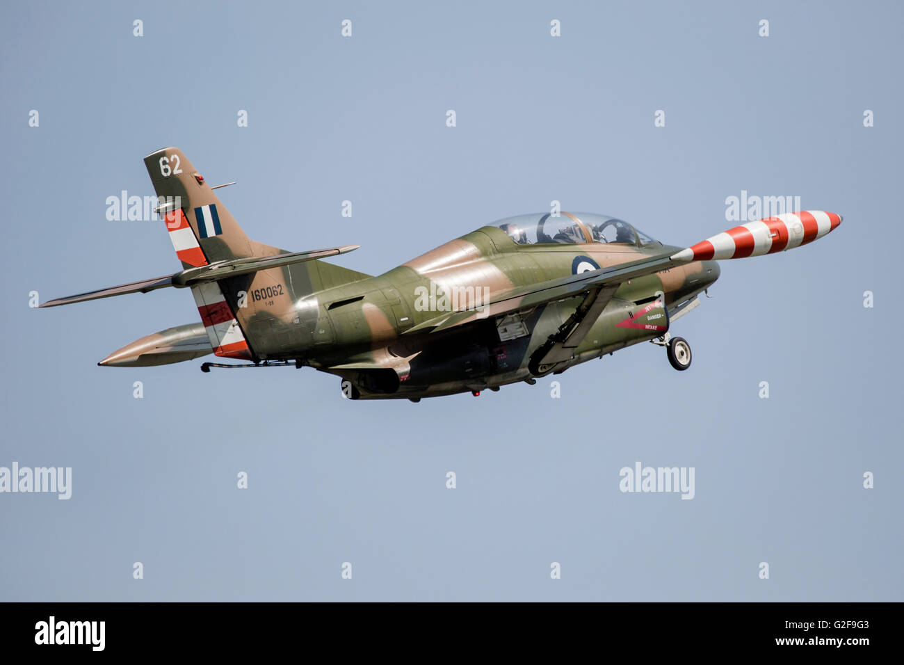 A T-2E Buckeye trainer aircraft of the Hellenic Air Force flying over ...