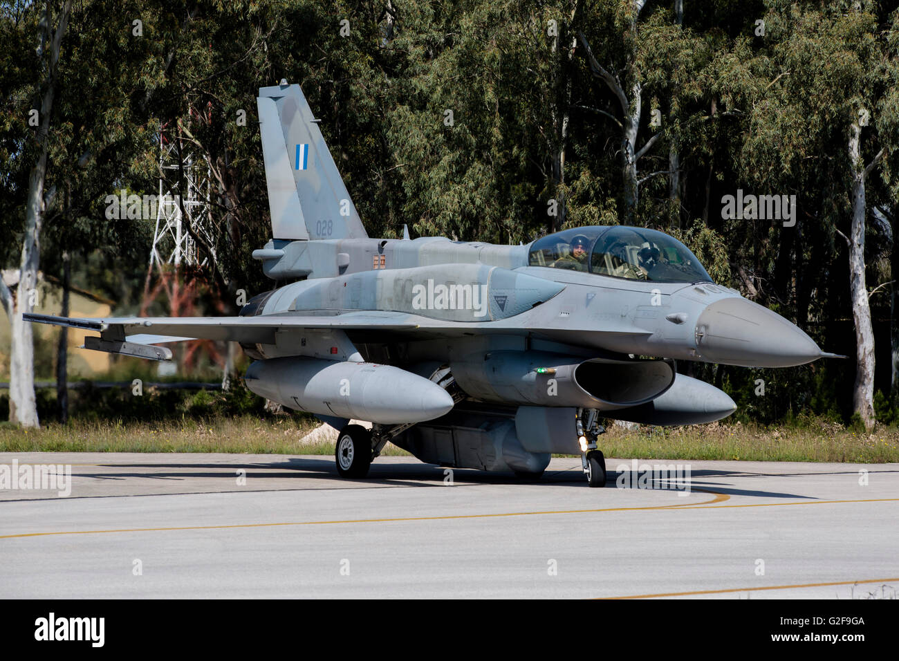 Hellenic Air Force F-16D Block 52+ with a DB-110 reconnaissance pod, Araxos, Greece Stock Photo ...