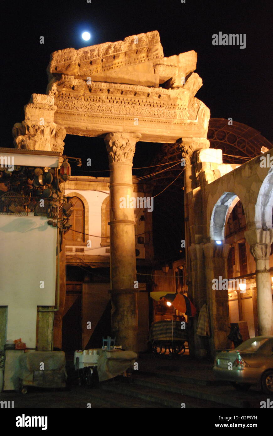 Damascus - Around Umayyad Mosque, Hellenic Gate Stock Photo - Alamy
