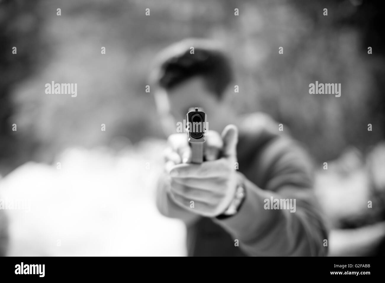 Front view man in Black and White Stock Photos & Images - Alamy