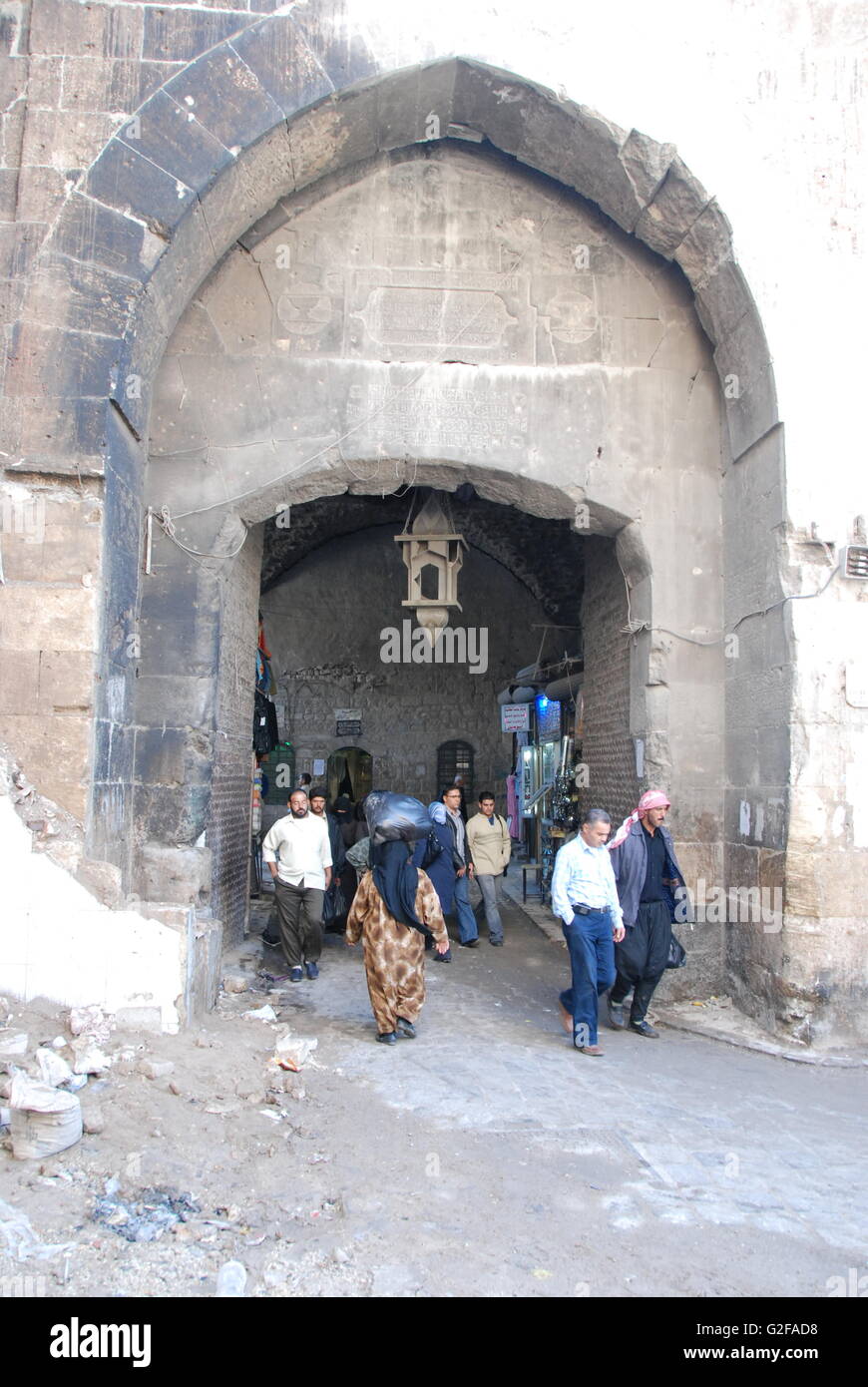 Aleppo - The Souqs Entrance Door Stock Photo - Alamy