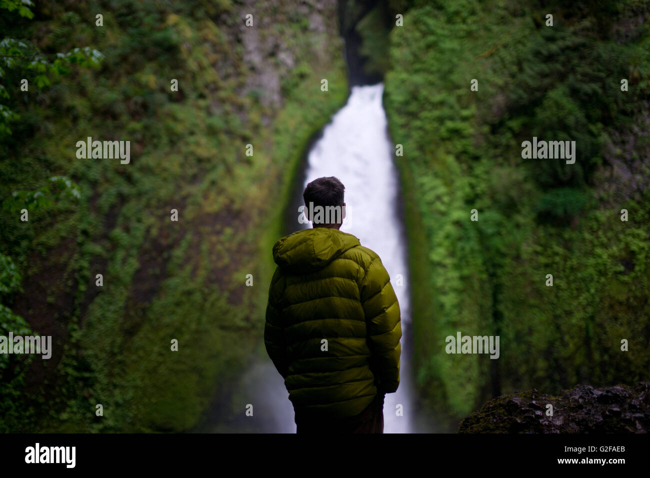 Man watching waterfall hi-res stock photography and images - Alamy