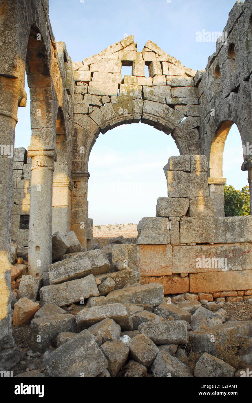 Khrab Shams, Church In Ruins Stock Photo - Alamy