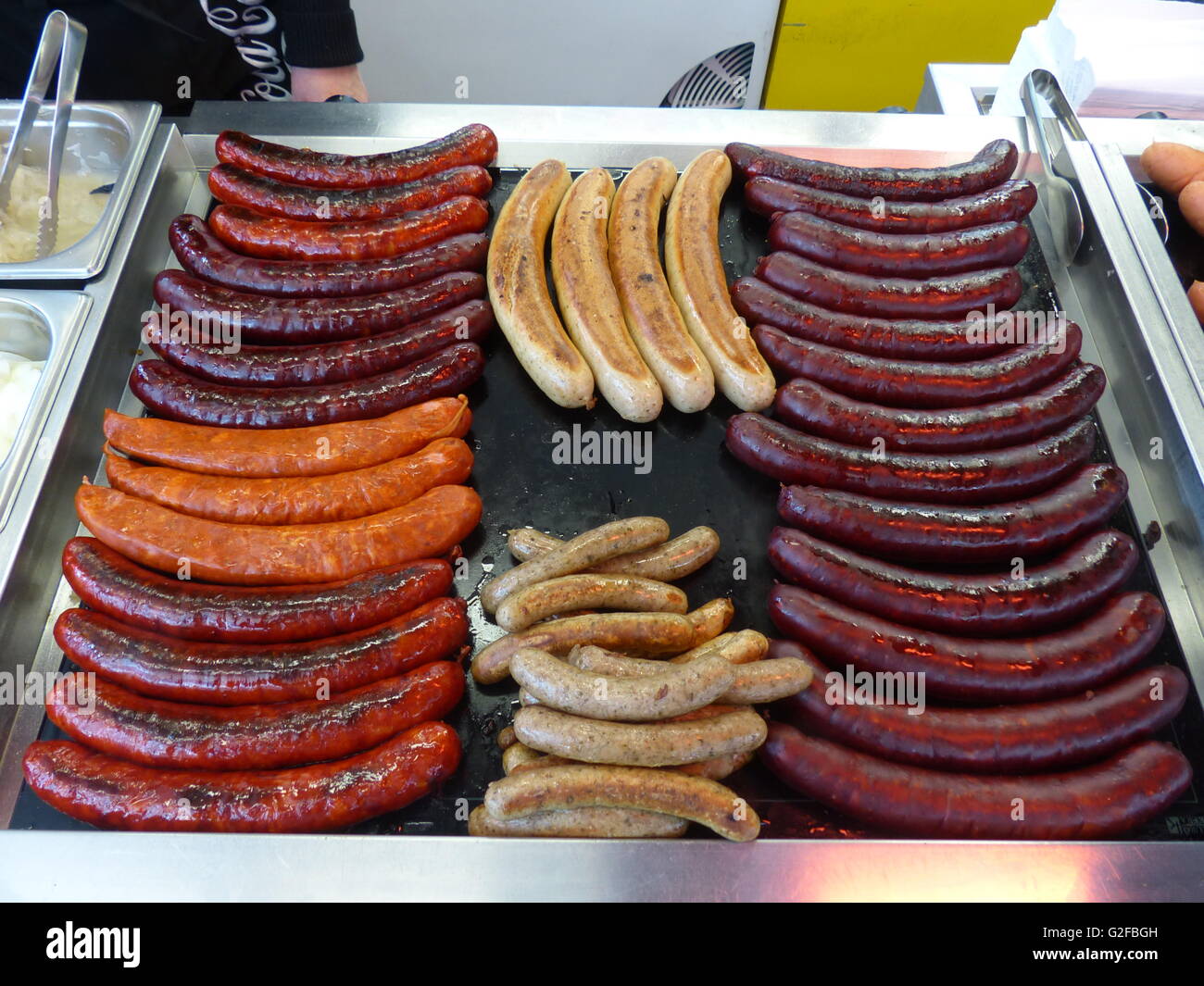 Prague, sausage stand at Wenceslas Square Stock Photo - Alamy