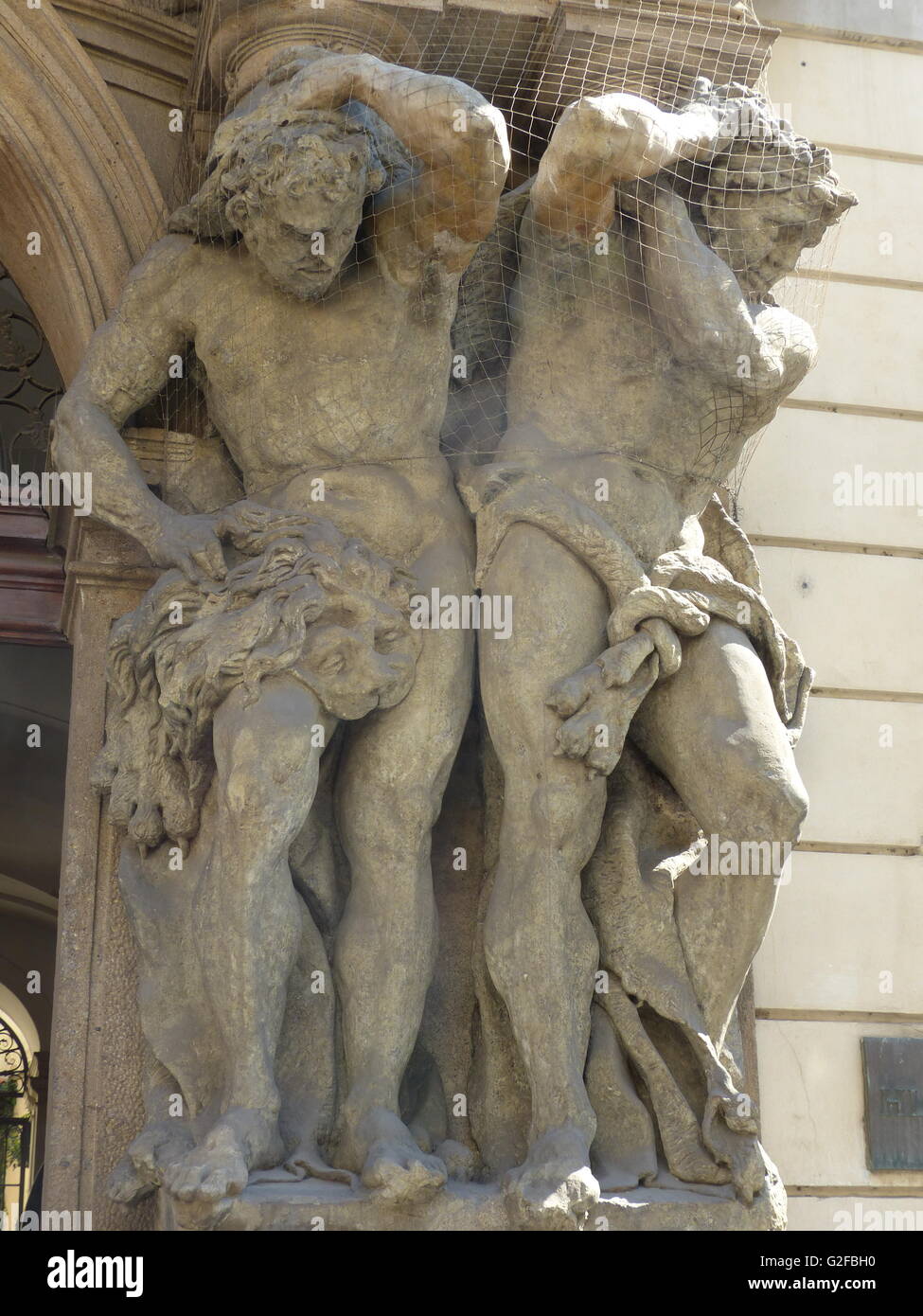 Baroque statue of Clam Galas Palace by Matias Braun, Prague Stock Photo ...