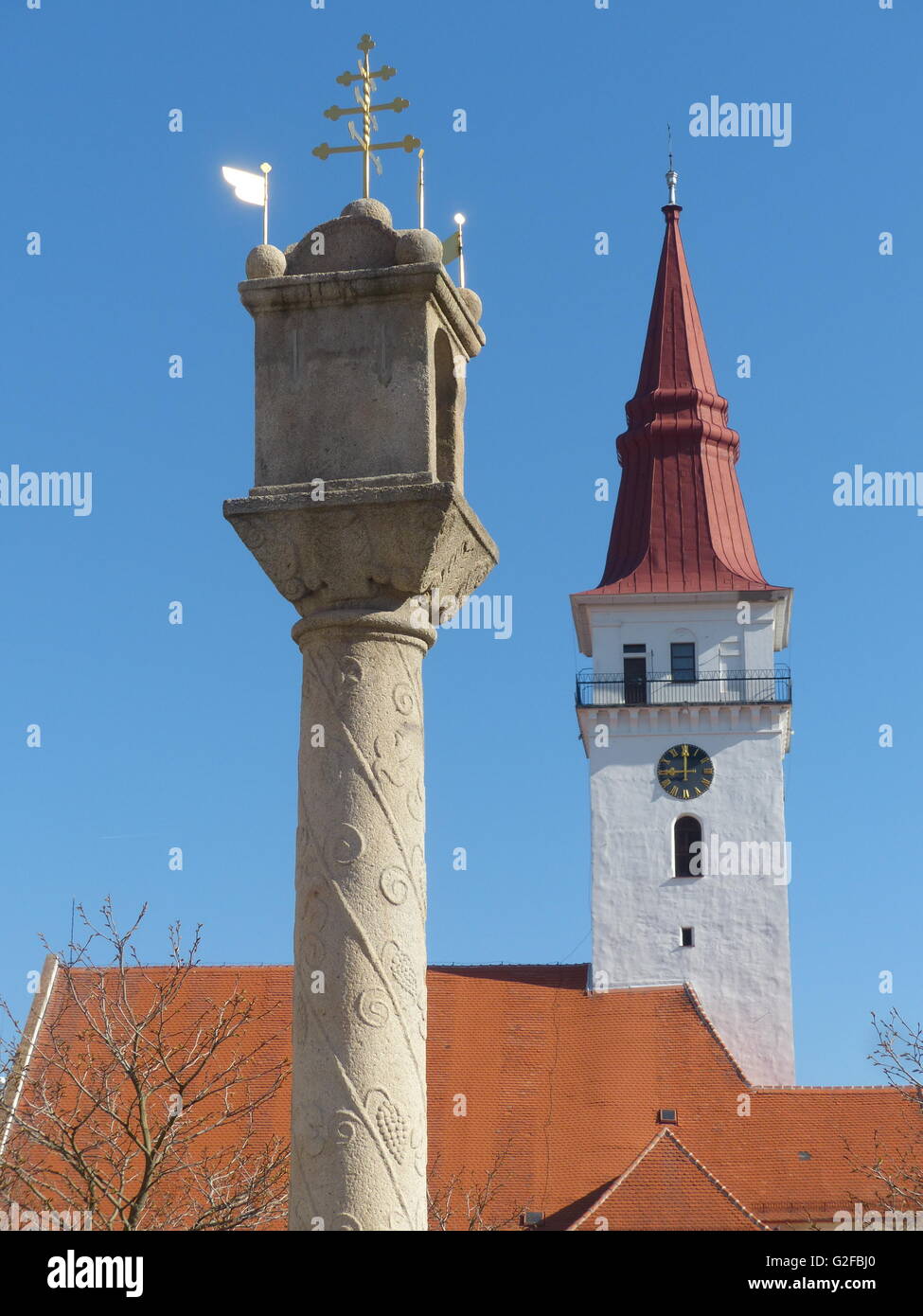 Czech Republic, Jemnice, religion, church, stone column, pest memorial ...