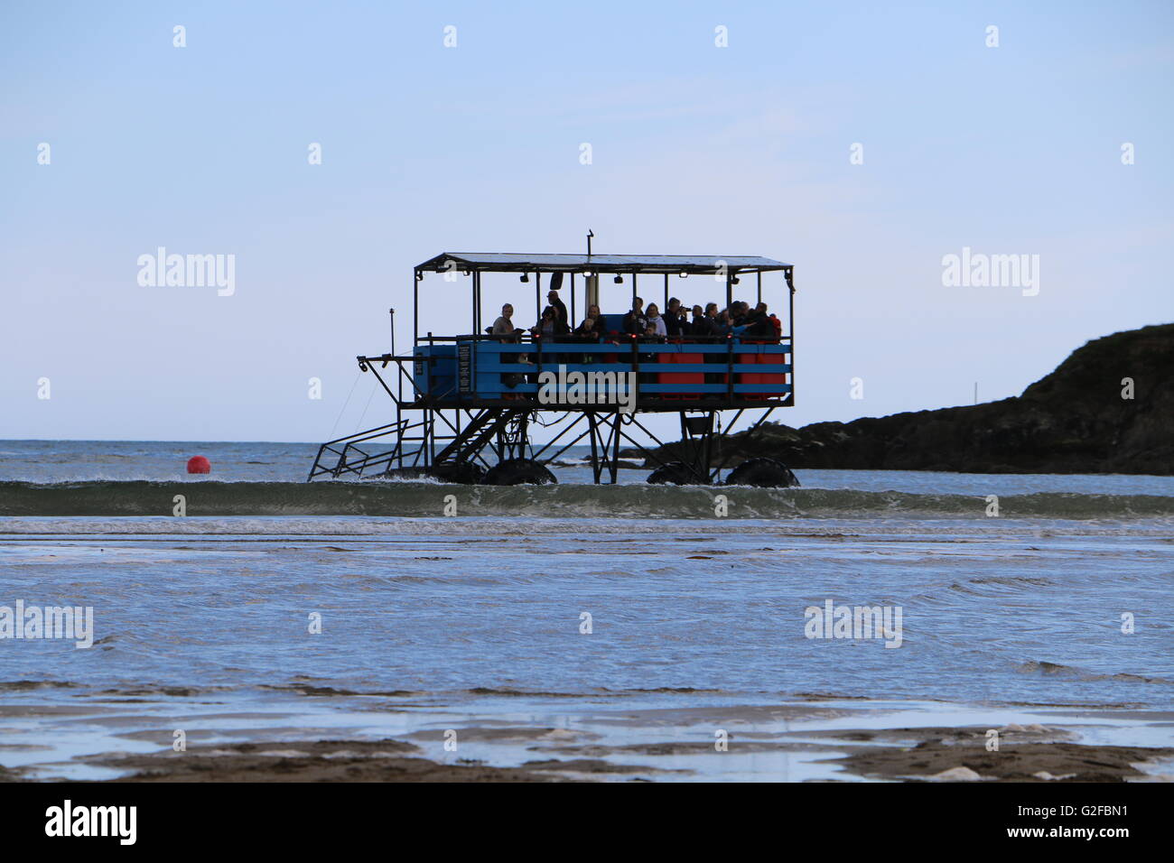 Burgh Island sea tractor Stock Photo - Alamy