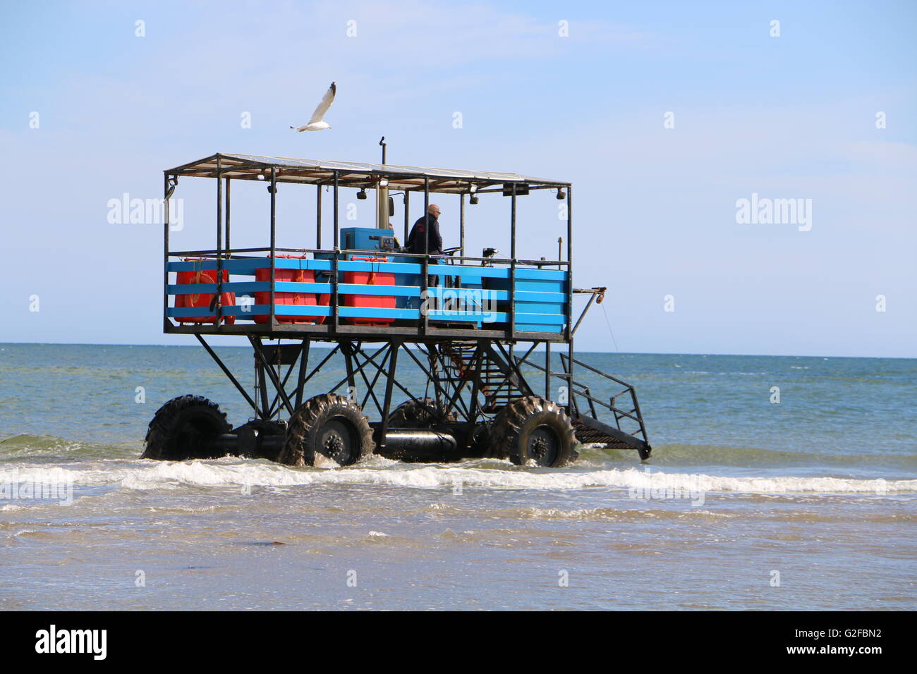 Burgh Island sea tractor Stock Photo - Alamy