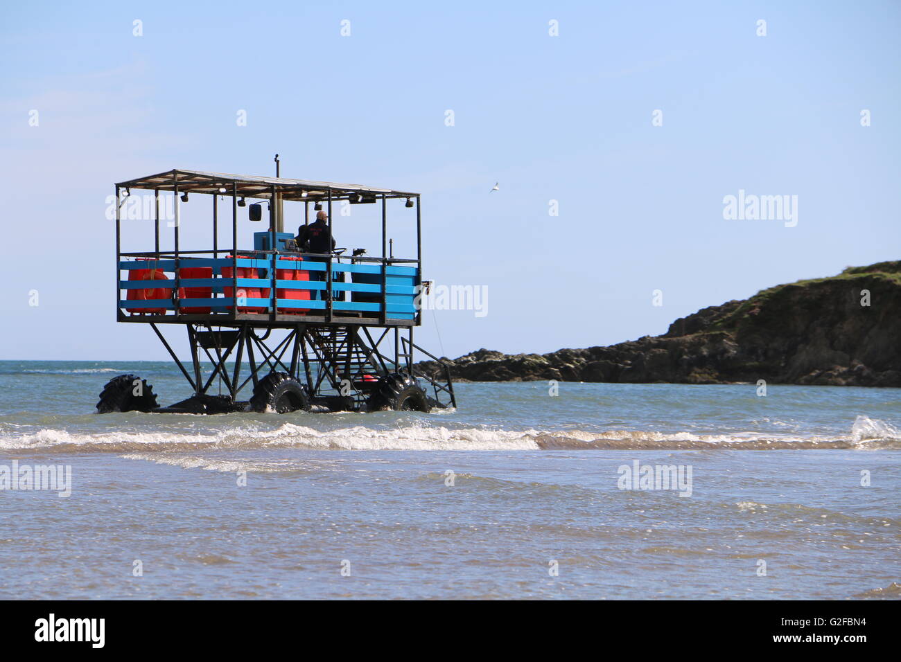 Burgh Island sea tractor Stock Photo - Alamy