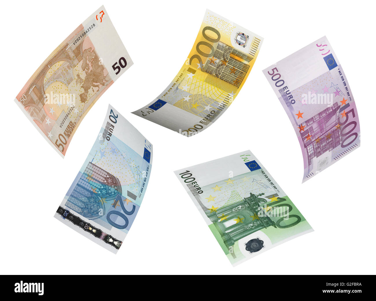 Two 50 euro notes Cut Out Stock Images & Pictures - Alamy