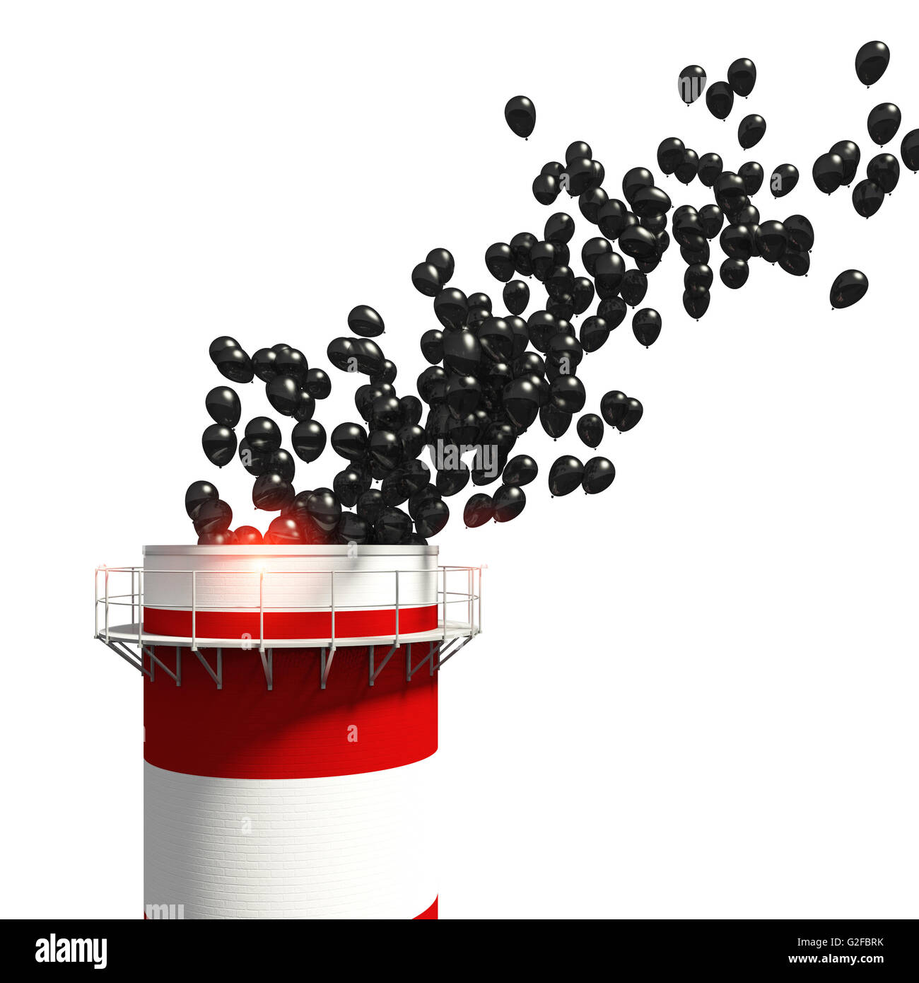 chimney and 3d balloon isolated on white Stock Photo - Alamy