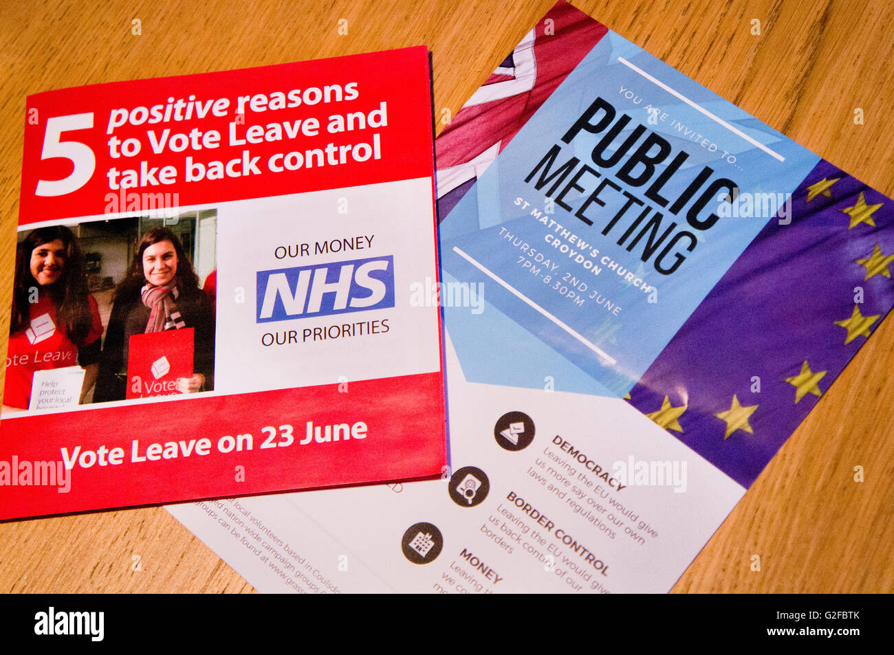 campaign for a UK Brexit leaflet, referendum, Vote Leave, Public ...