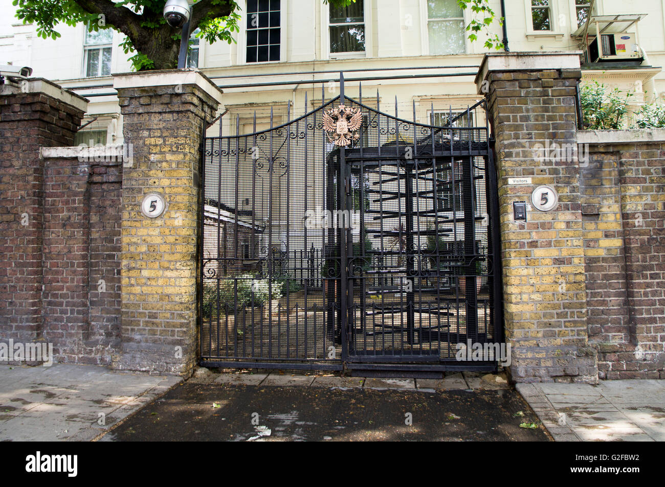 Embassy of Russia London, security, camera Stock Photo - Alamy