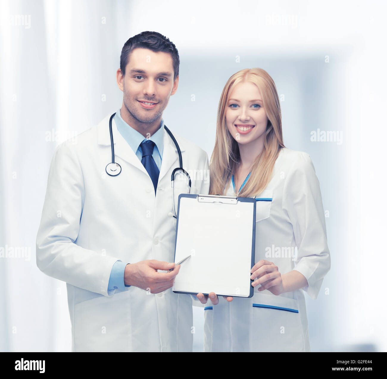 two young attractive doctors Stock Photo - Alamy