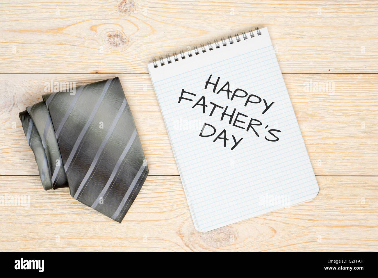 necktie and notepad greetings card Stock Photo - Alamy