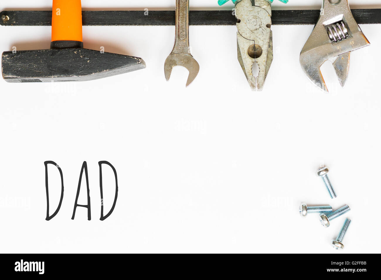 tools on paper sheet background Stock Photo - Alamy