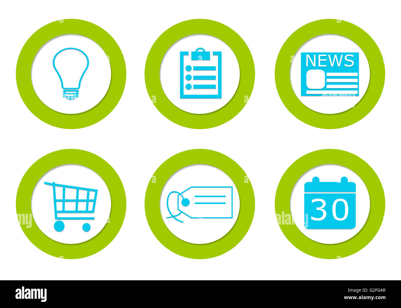 Set of colorful rounded icons with different symbols Stock Photo - Alamy