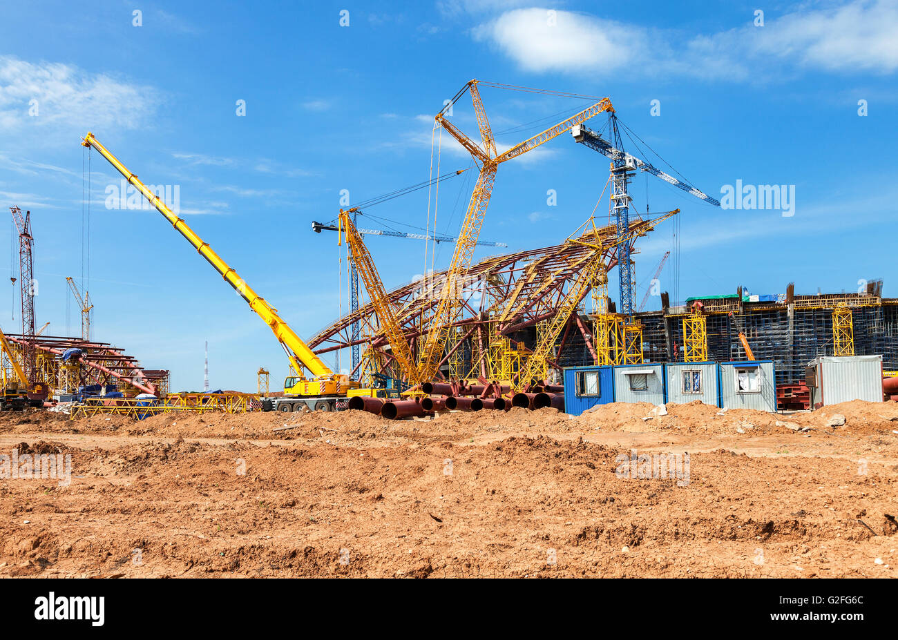 Сonstruction of a modern stadium for football matches Cosmos Arena for ...