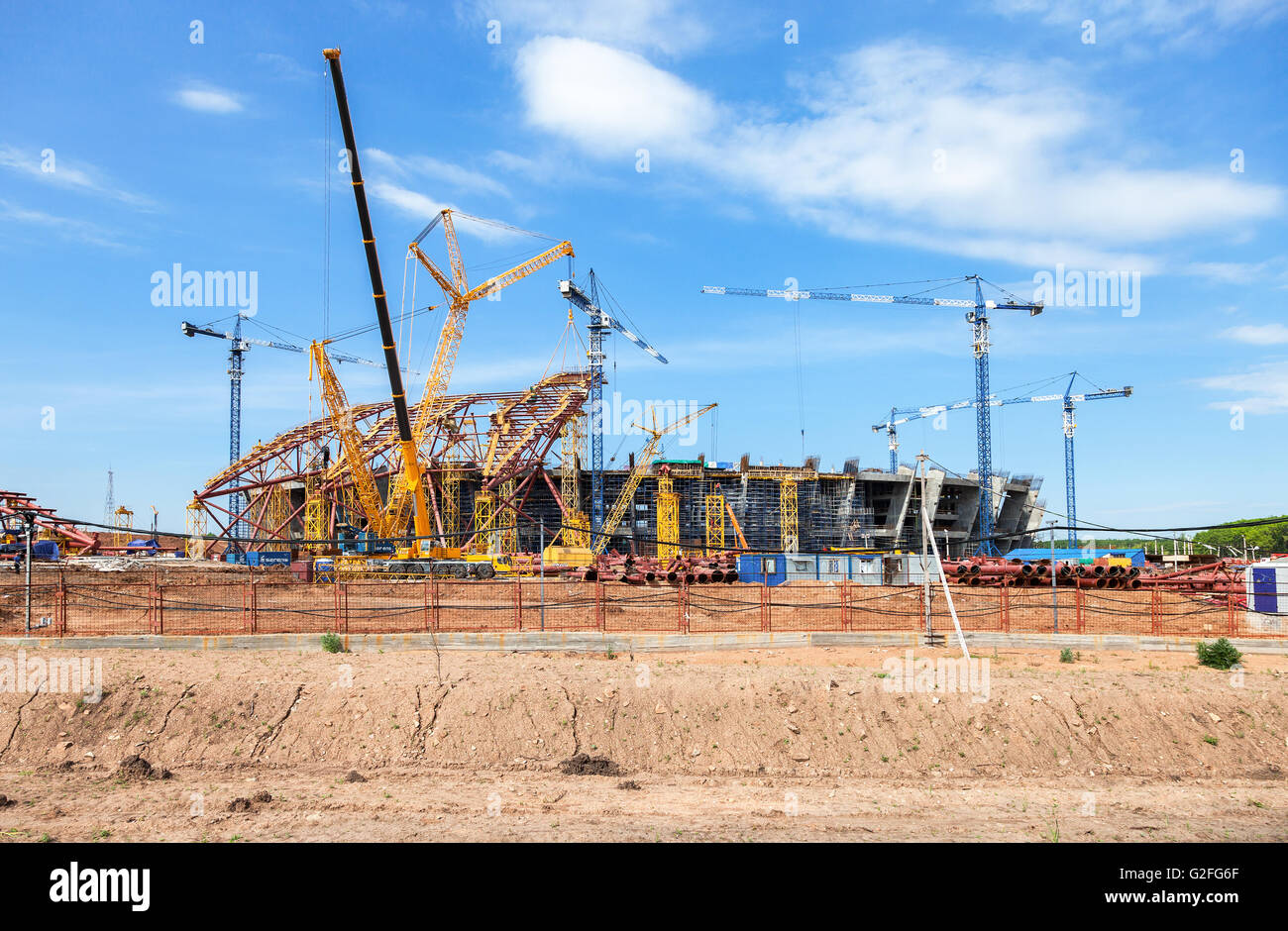 Сonstruction of a modern stadium for football matches Cosmos Arena for ...