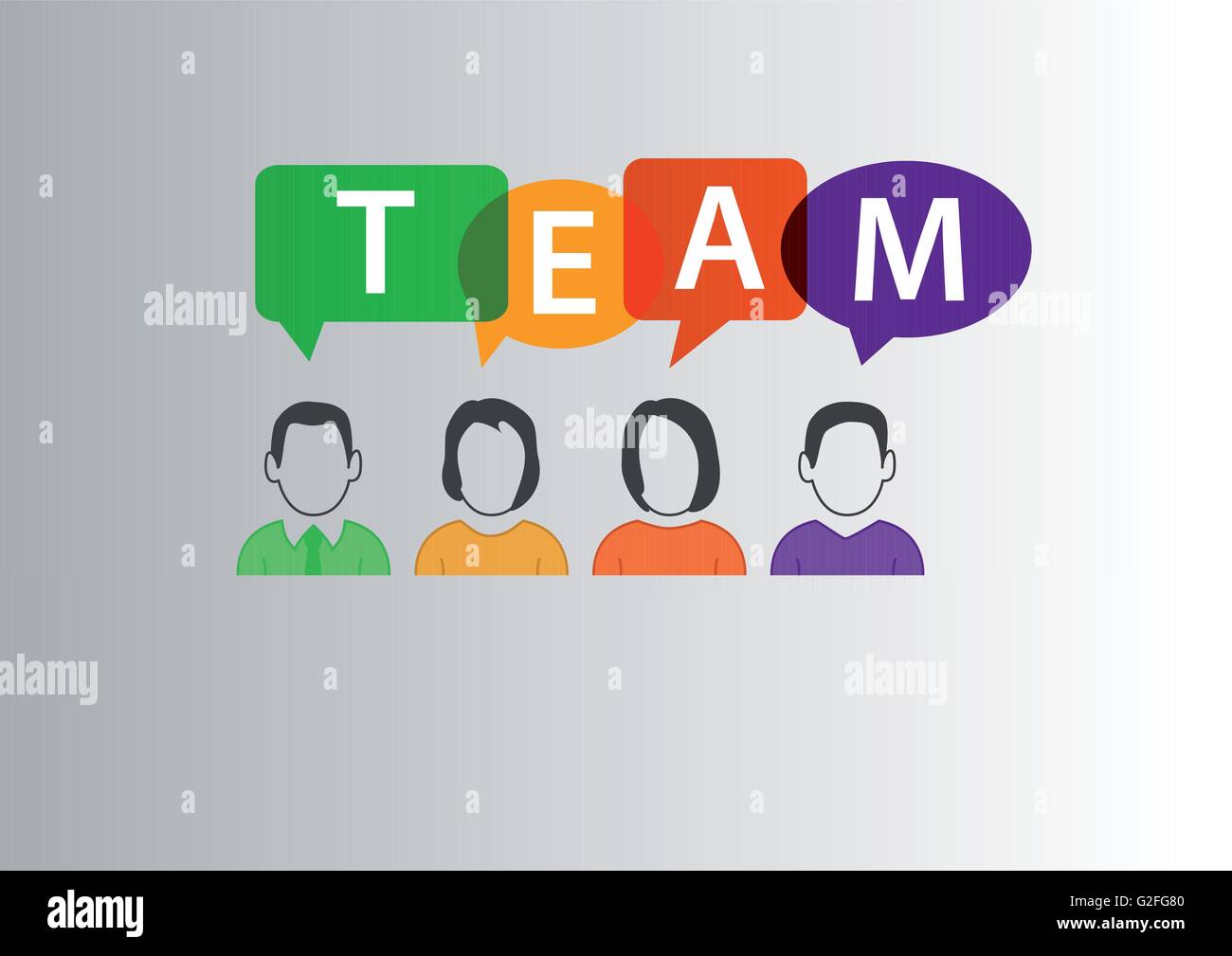 Team concept as vector illustration of group of diverse workforce ...