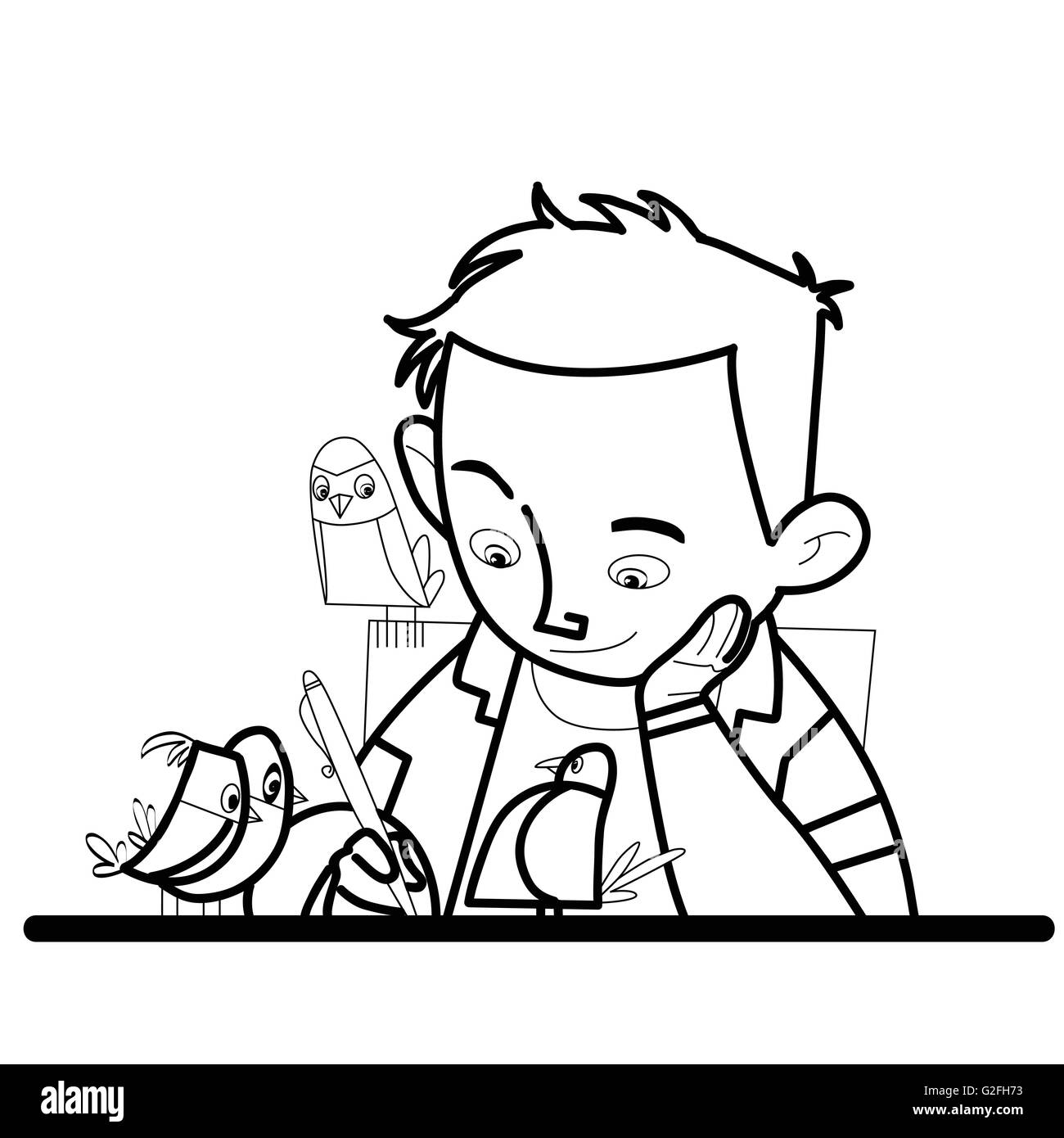 Boy is watching Cut Out Stock Images & Pictures - Alamy