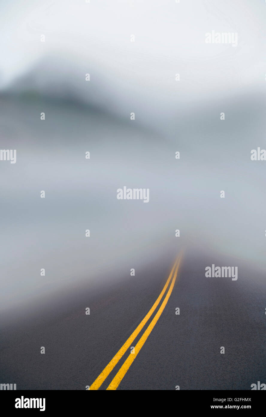 Road with Fog Stock Photo - Alamy
