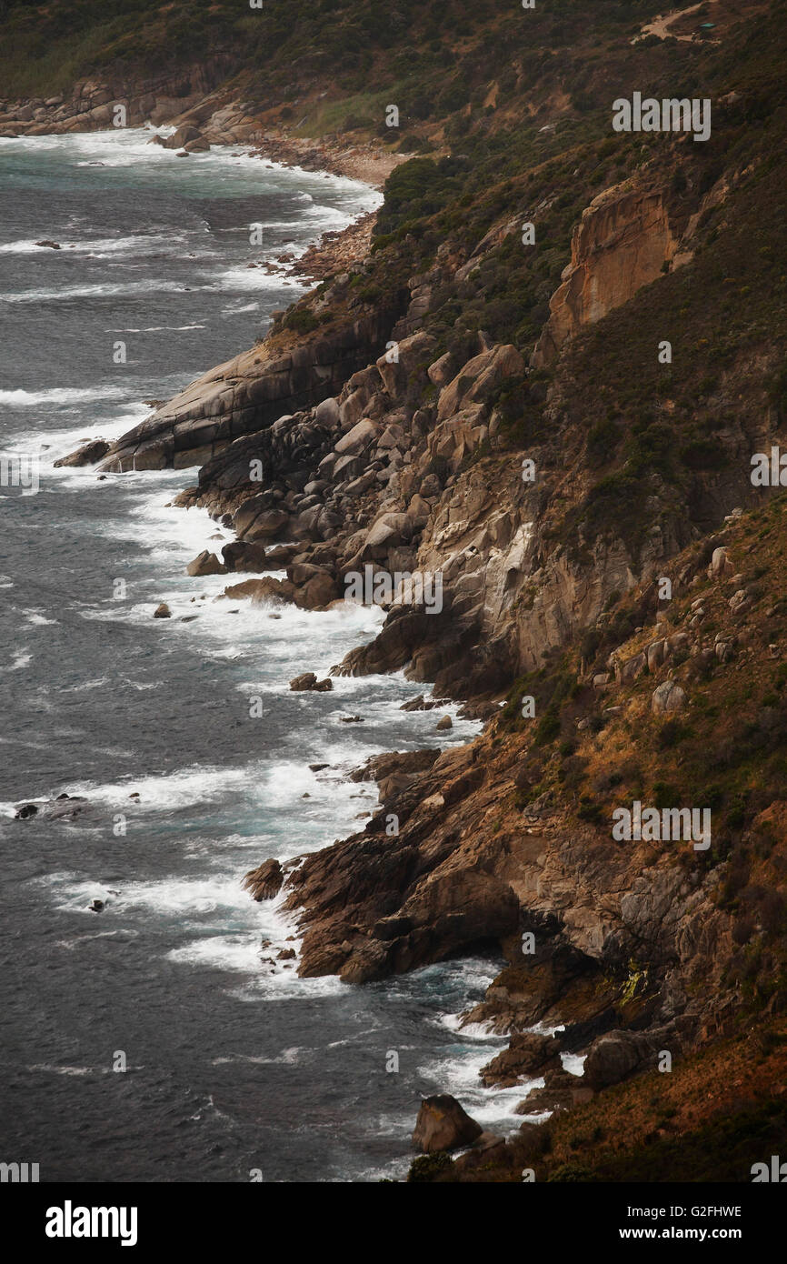 Rugged Coastline, High Angle View, Cape Town, South Africa Stock Photo ...