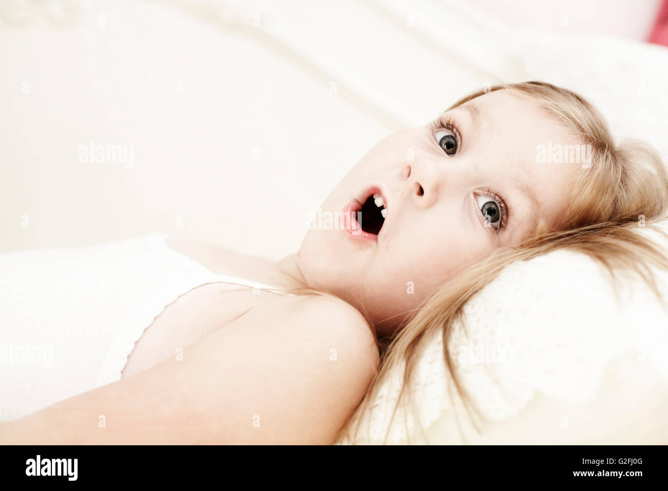 Young Girl With Shocked Expression Stock Photo - Alamy