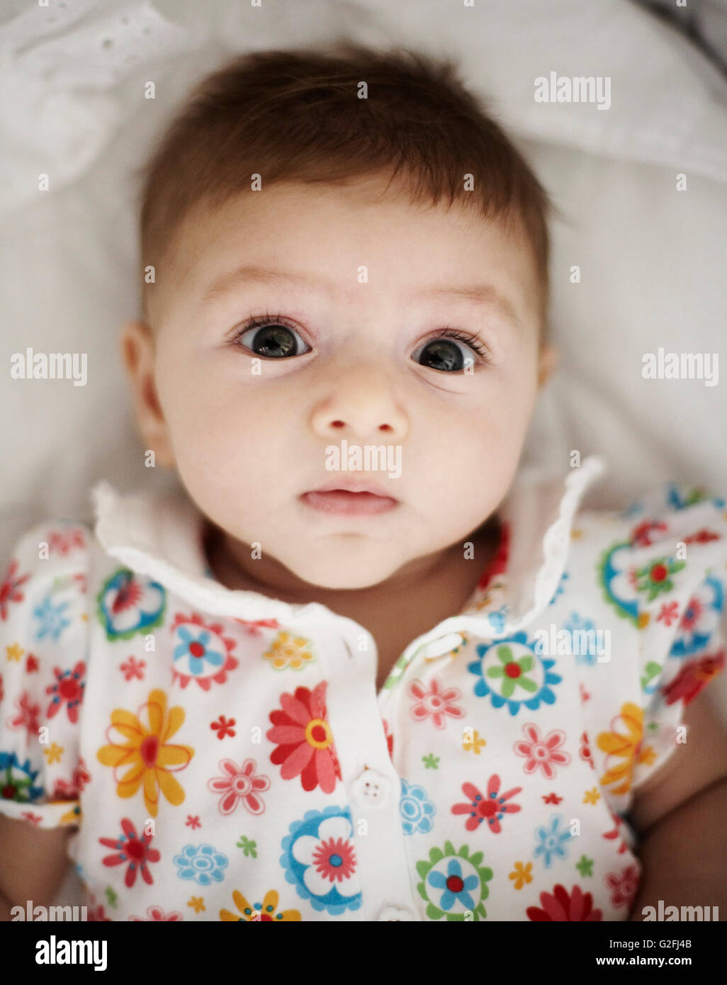 Baby Girl Portrait, High Angle View Stock Photo - Alamy