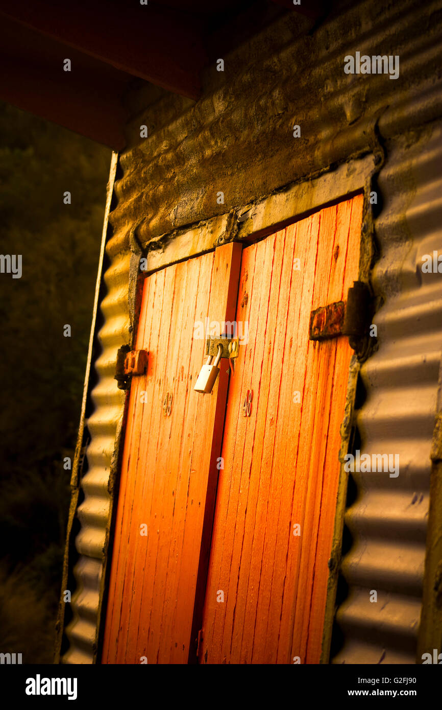 Locked Red Door Stock Photo - Alamy