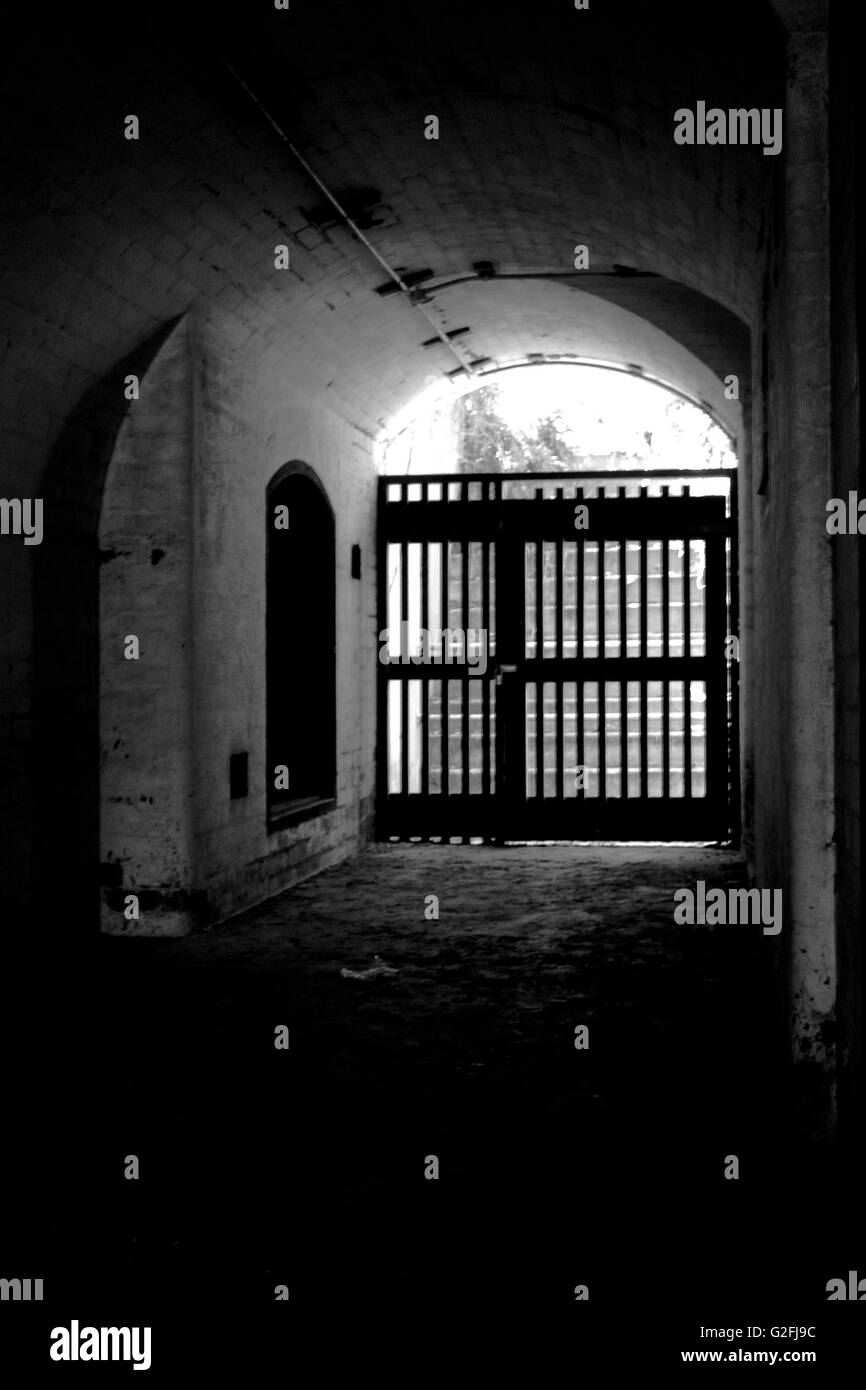 Fort Entrance With Heavy Iron Gate Stock Photo - Alamy