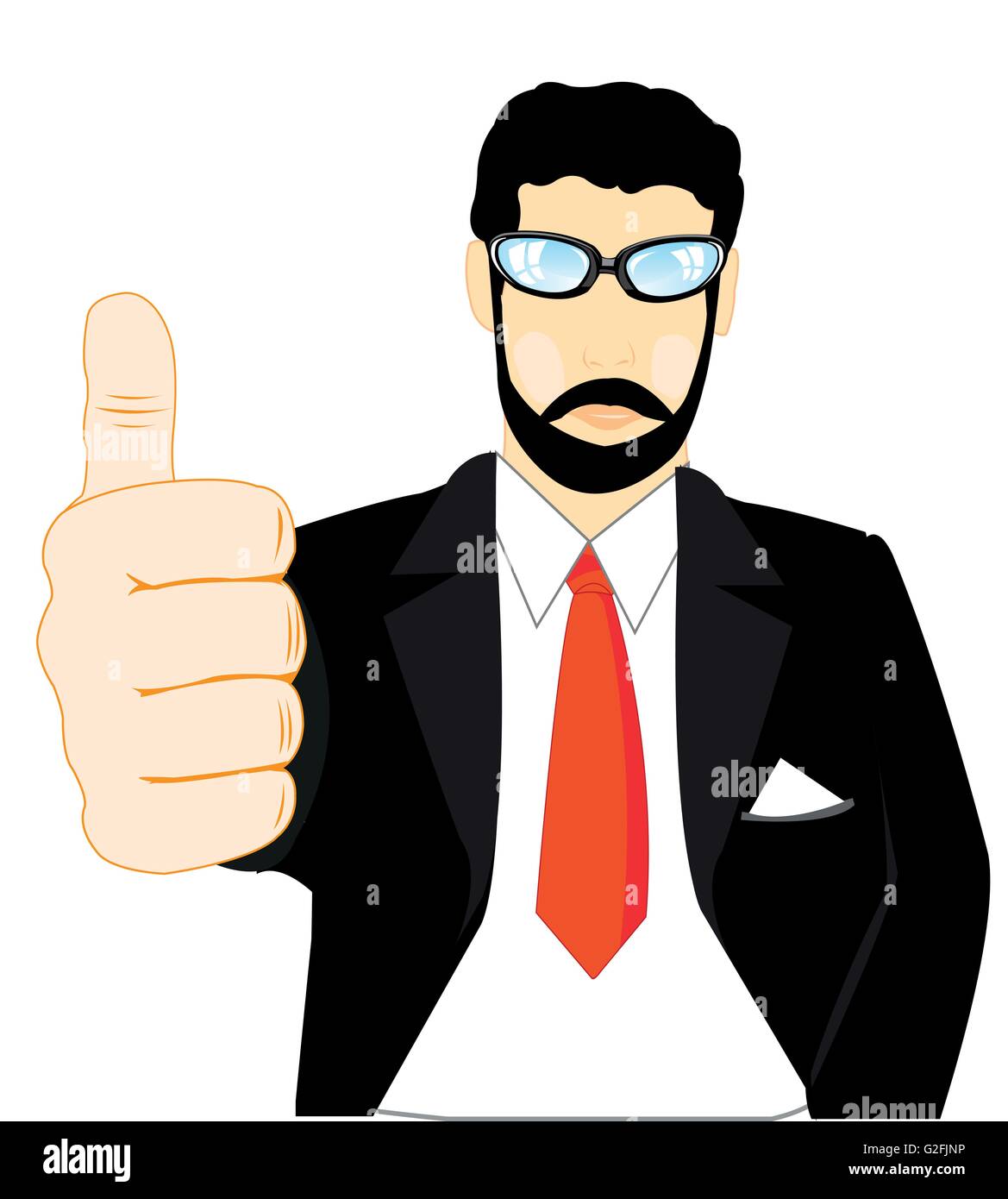 Man in suit with extended by hand and gesture finger Stock Vector Image ...