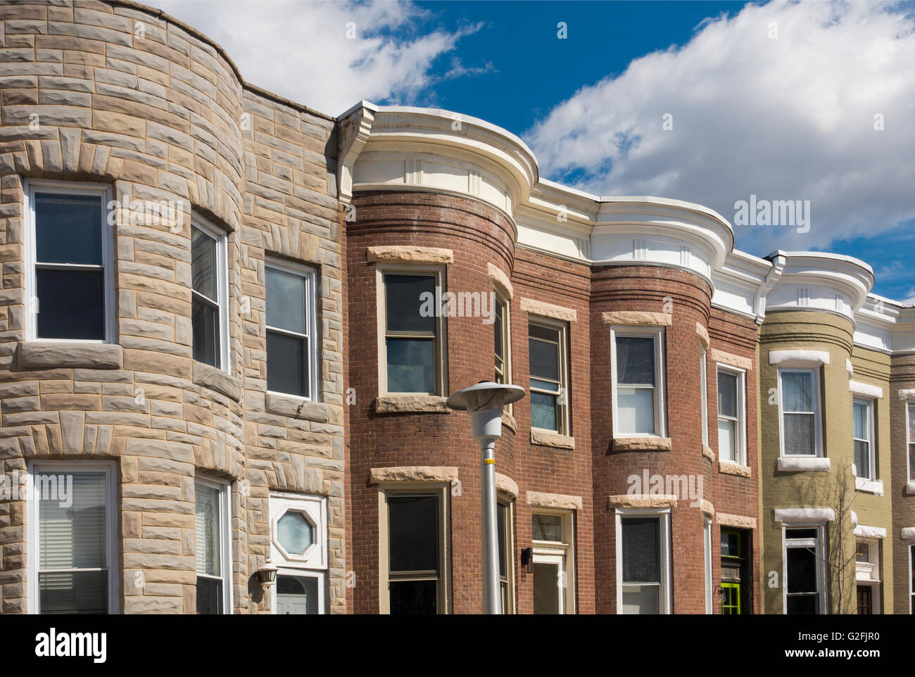 row houses historic district Baltimore Maryland Stock Photo - Alamy