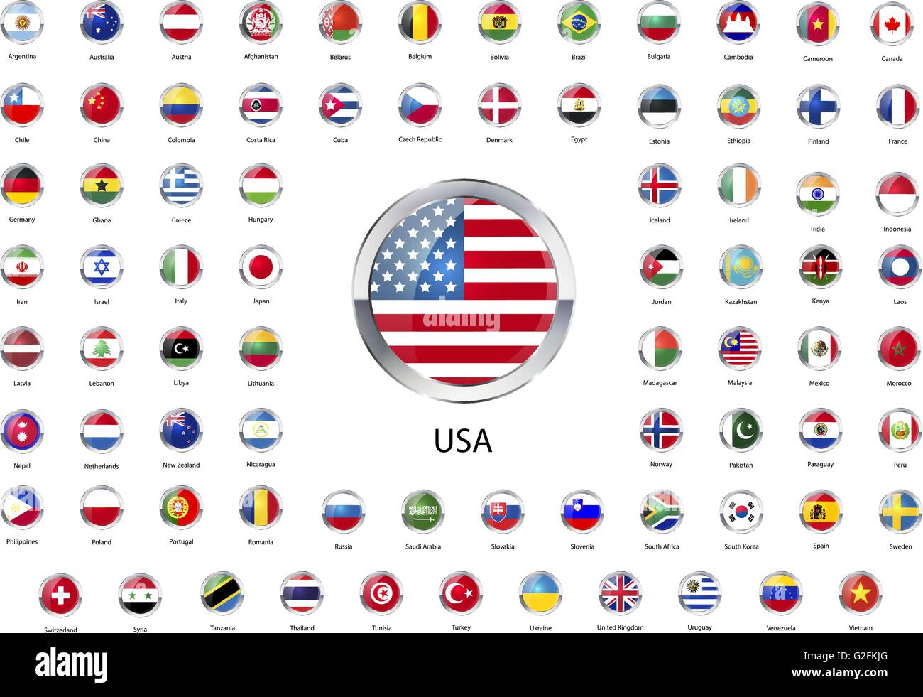 Country flags round hi-res stock photography and images - Alamy