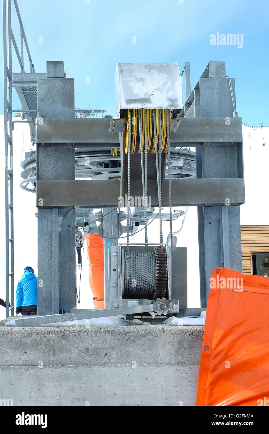 Ski lift (drag lift) elements Stock Photo - Alamy