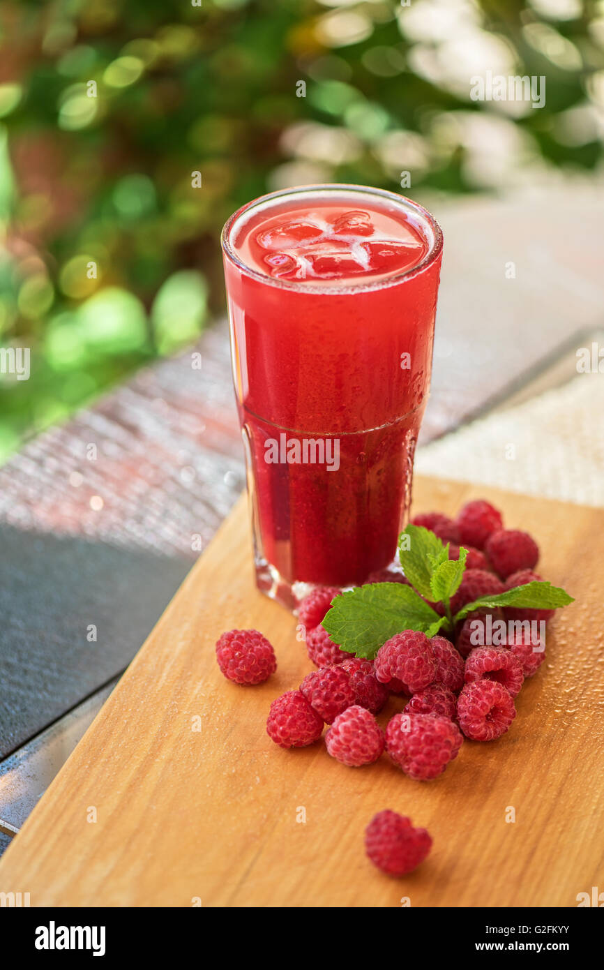 fruit drink with raspberries Stock Photo - Alamy