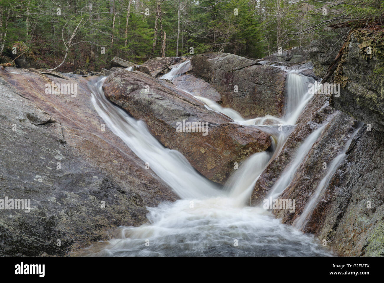 Cascade along Harvard Brook, above Upper Georgiana Falls, in Lincoln ...