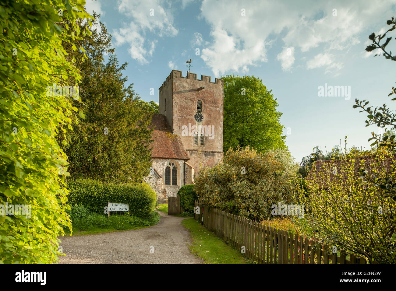 The Saxon church of St Mary in Singleton, West Sussex, England. South ...