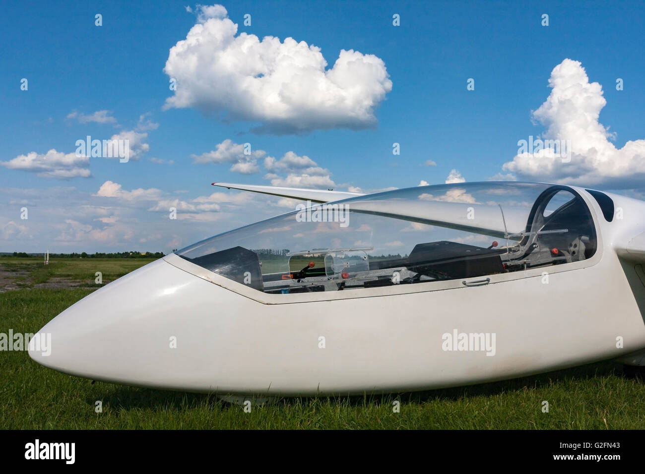 Glider at the airport. closeup of cockpit Stock Photo - Alamy