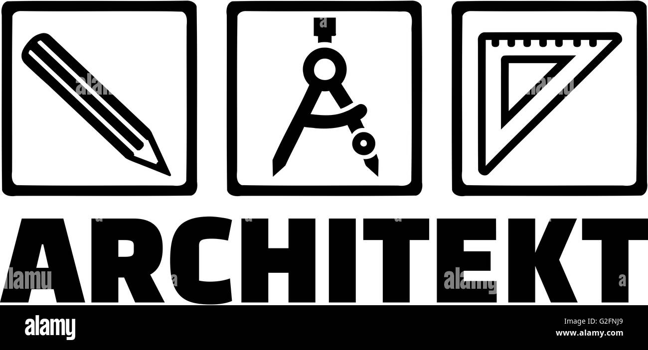 Architect Tools Pencil Circle Ruler Stock Photo - Alamy