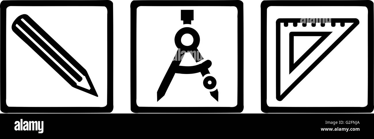 Architect Architecture Tools Pencil Circle Ruler Stock Photo - Alamy