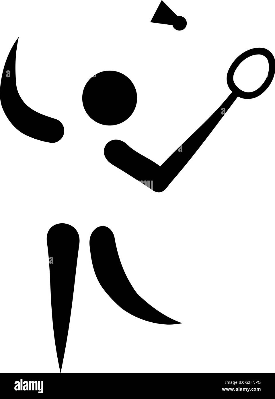 Badminton Player Symbol Stock Photo - Alamy