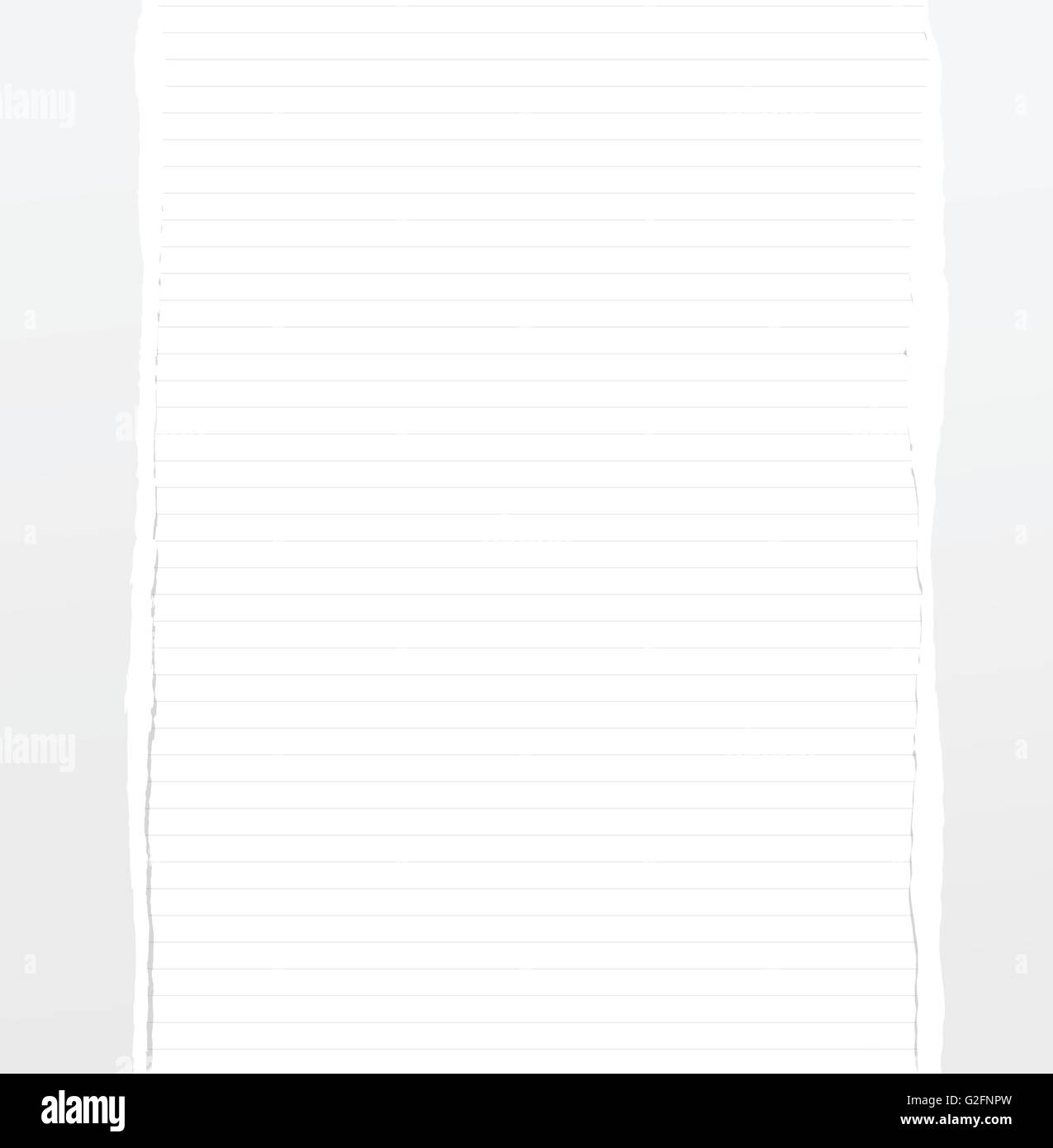 Lined notebook with white torn vertical paper pieces Stock Vector Image ...